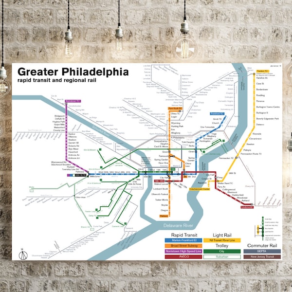 Philly Map - Etsy