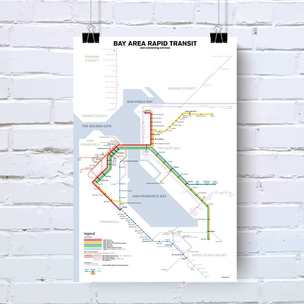 Bay Area Map Poster - Etsy