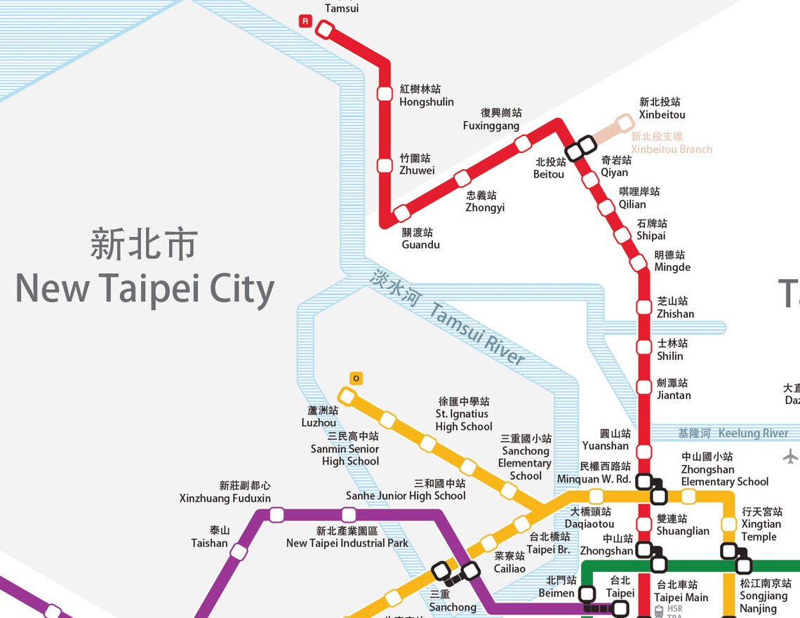 Taipei, Taiwan Metro Map Print Original Poster Art 臺北捷運 - Etsy