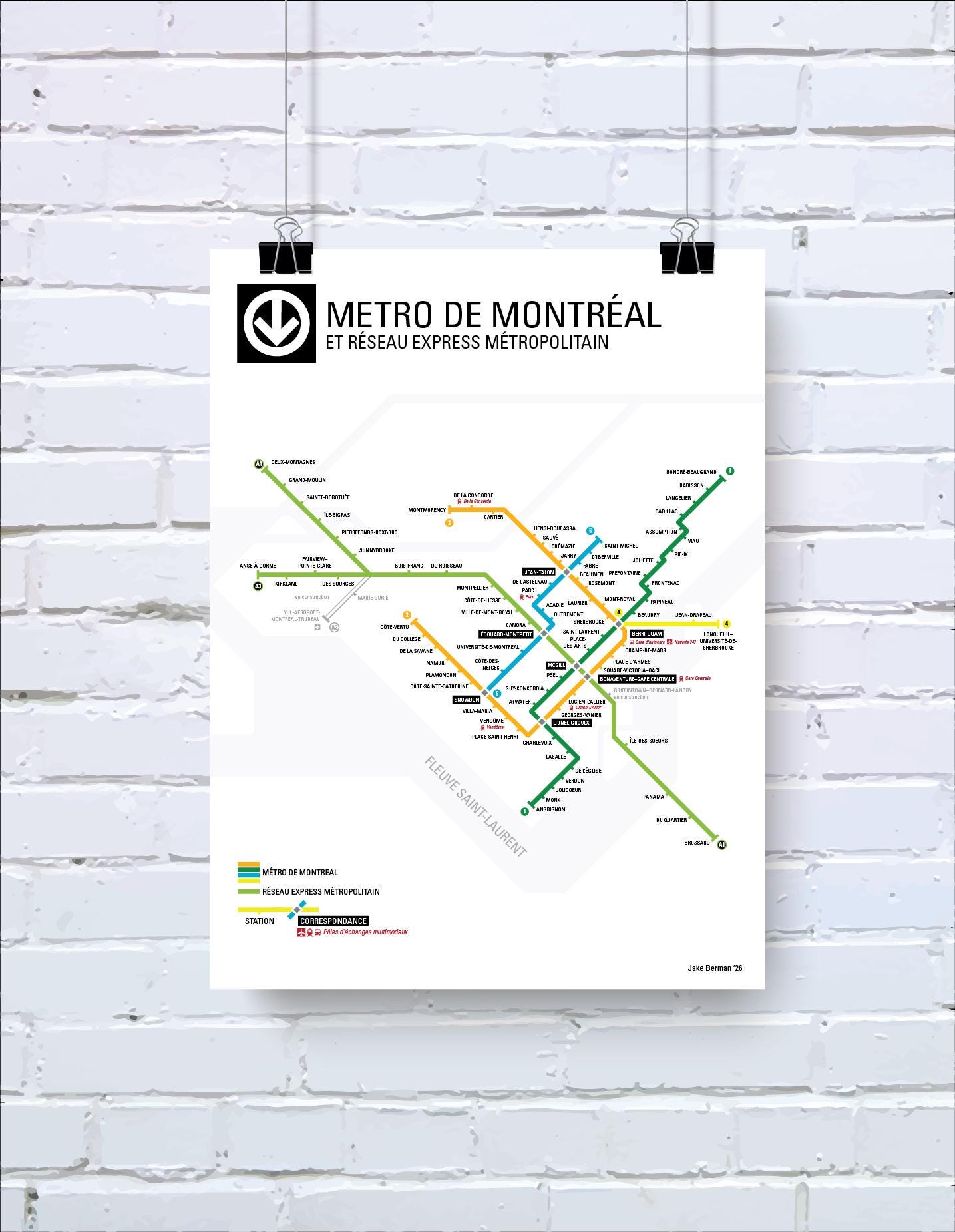 Montreal Metro Map Poster - Etsy