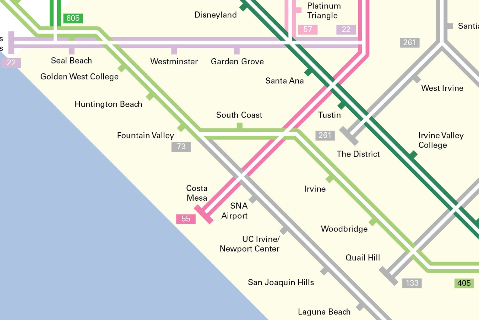 Los Angeles Freeways and Highway Map Print - Etsy