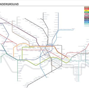 London Underground Tube Map Original Art Print/poster - Etsy