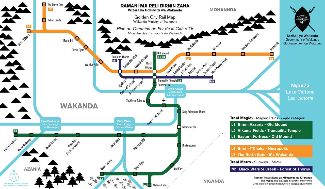 Original Map of Wakanda - Black Panther From the Marvel Movie - Etsy