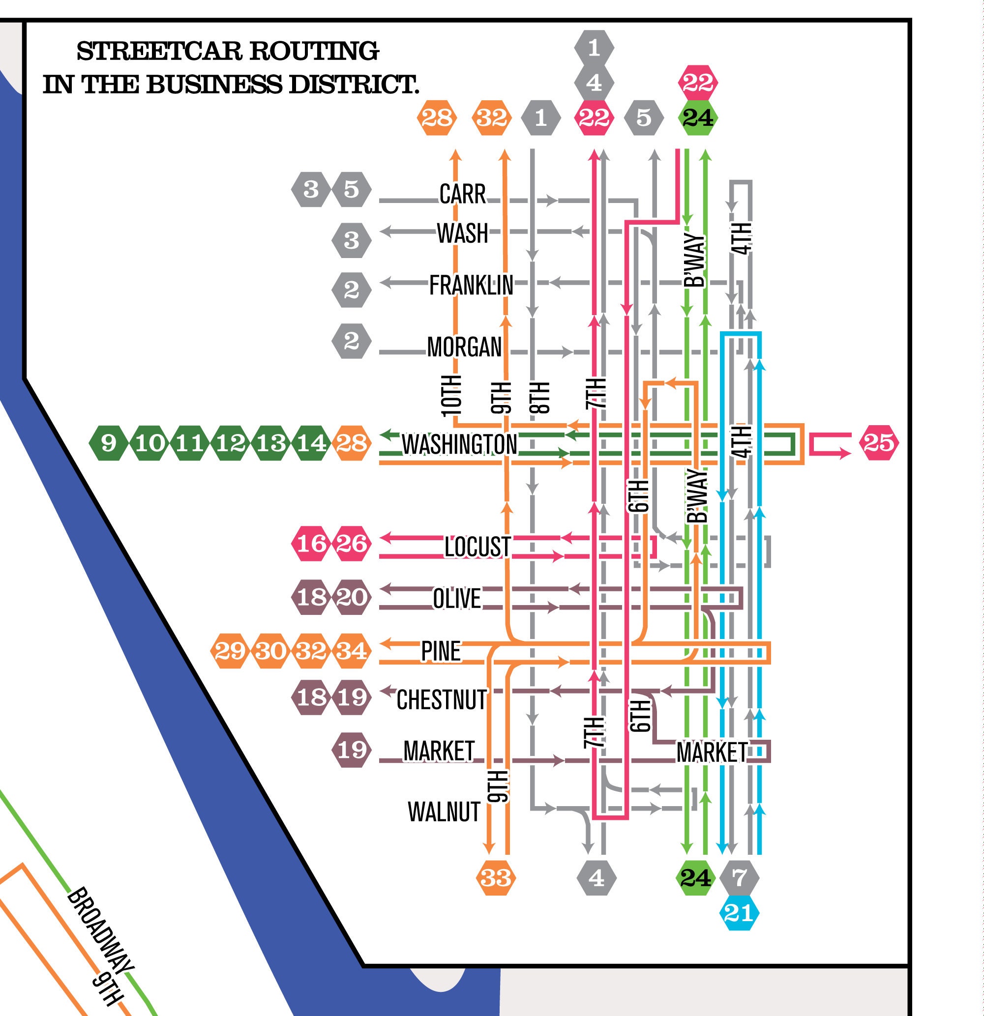 St. Louis Streetcar System Map, 1897, Original Art Poster Print - Etsy