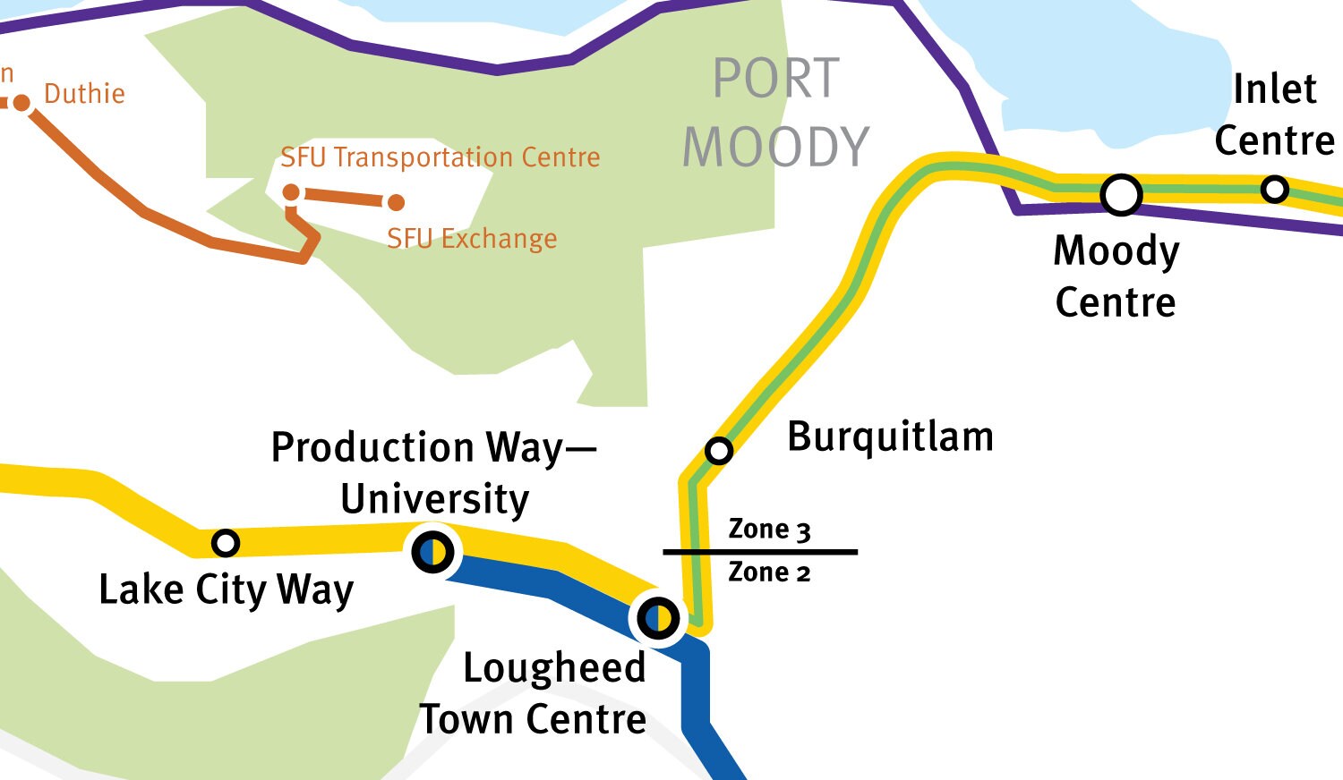 Print Map of the Vancouver Skytrain Original Art Poster - Etsy Canada