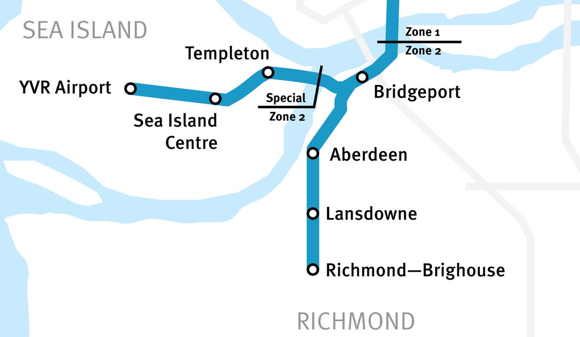 Print Map of the Vancouver Skytrain Original Art Poster - Etsy