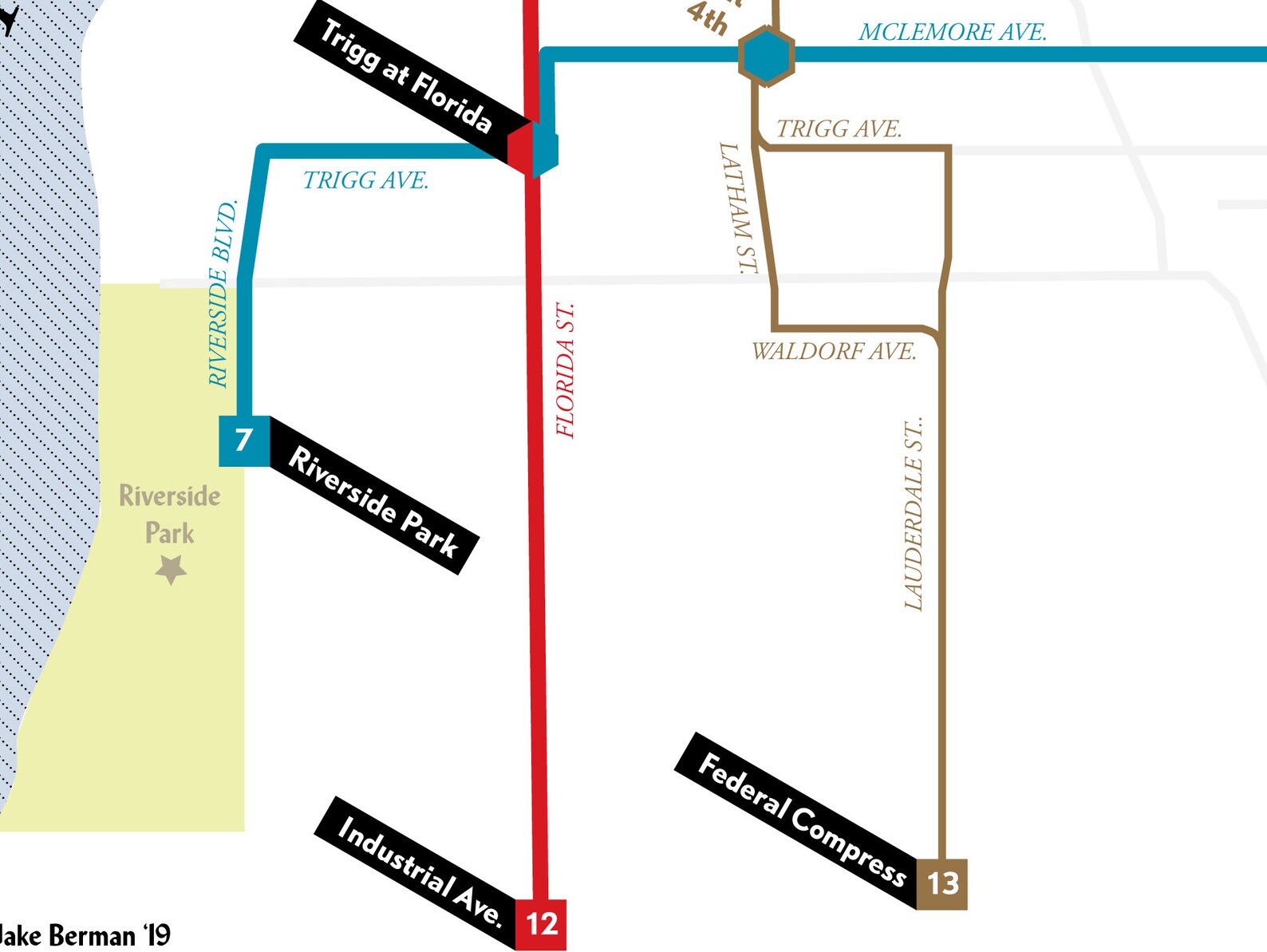 Memphis Street Railway Streetcar/trolley System Map 1945 - Etsy