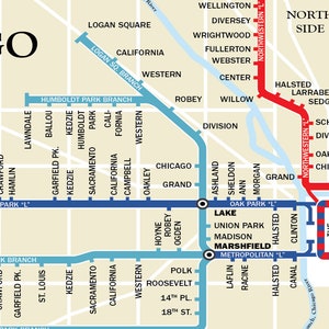 Chicago L Map, 1921, Original Art - Etsy