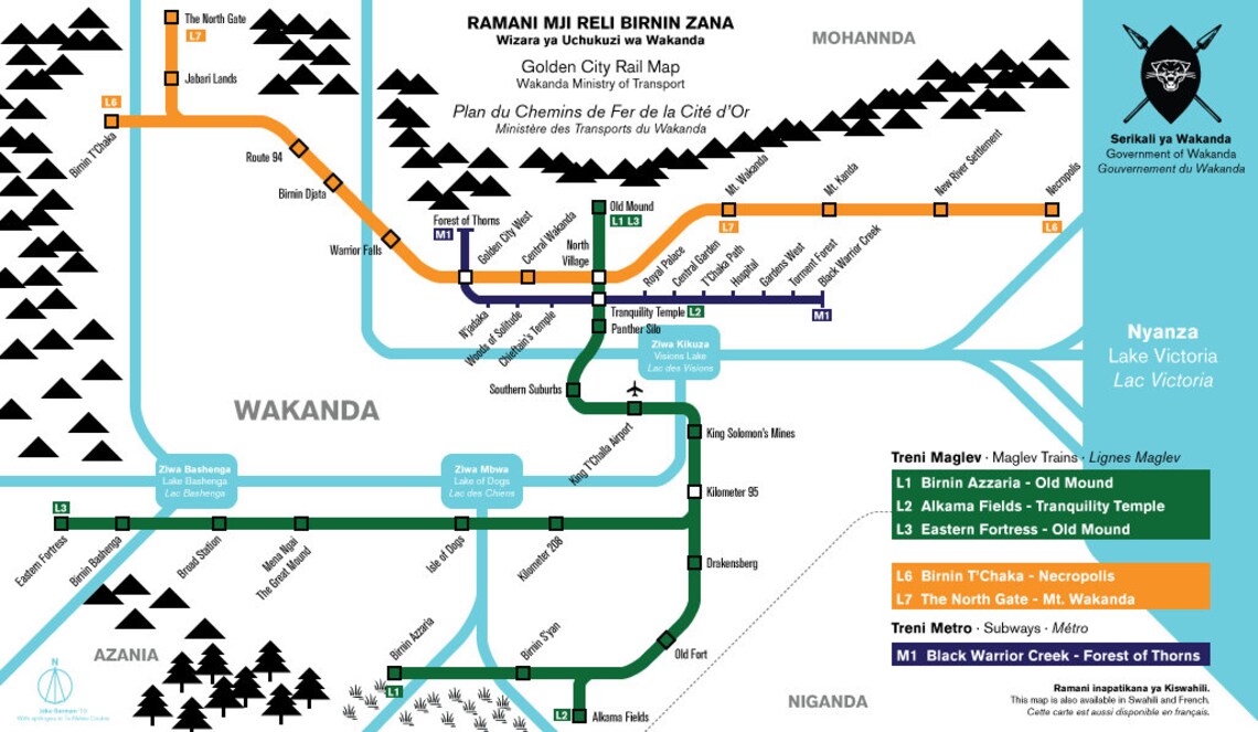 Original Map of Wakanda - Black Panther From the Marvel Movie - Etsy