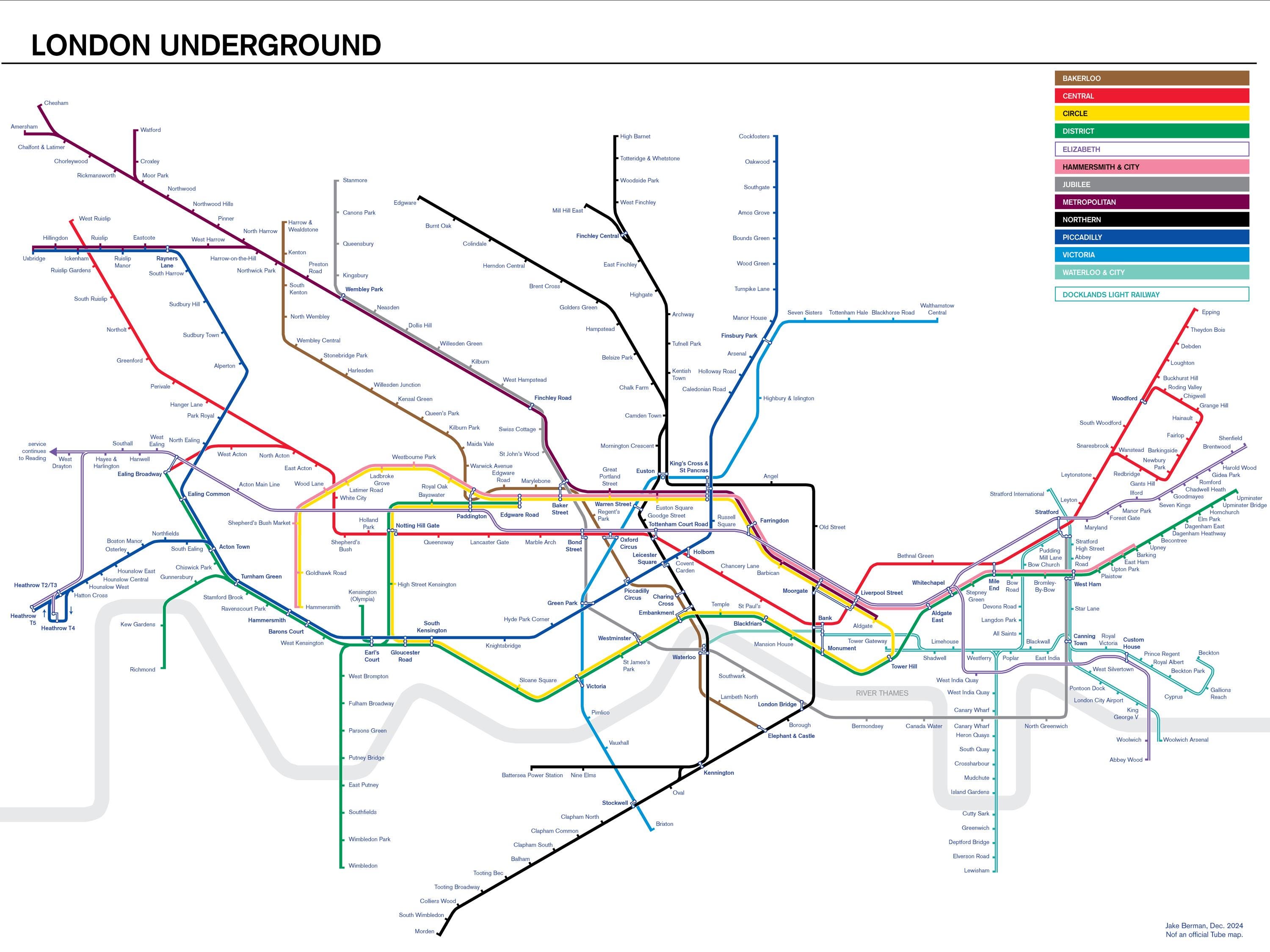 London Underground Tube Map - Original Art Print/poster - Etsy