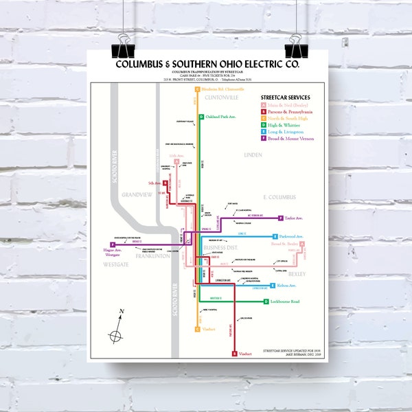 Cleveland Interurban Railways Map Poster Print, 1898 - Etsy