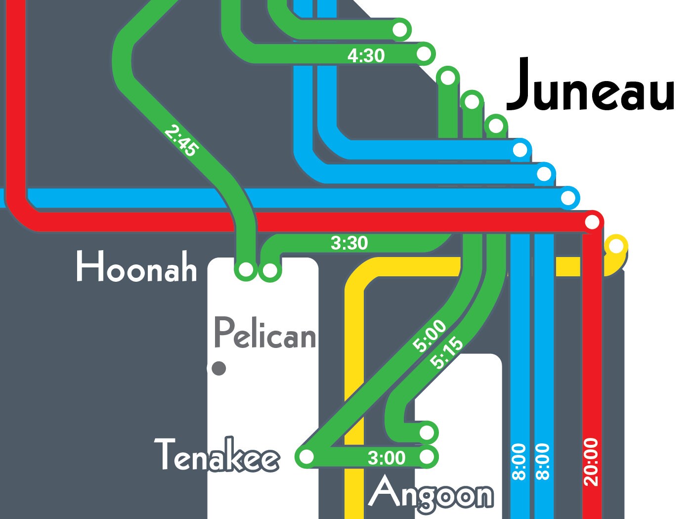 Alaska Marine Highway System Ferry Map Print - Original Art! - Etsy