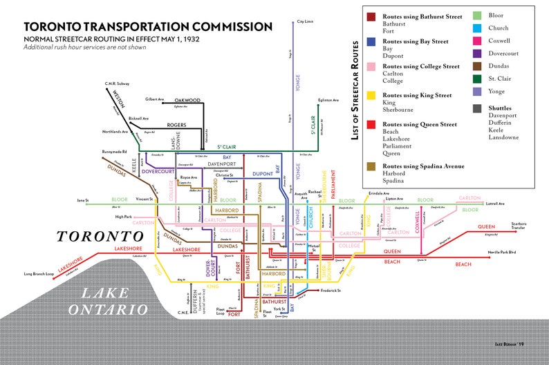 Toronto TTC Streetcar System Map Print, 1932 Original Poster Art - Etsy