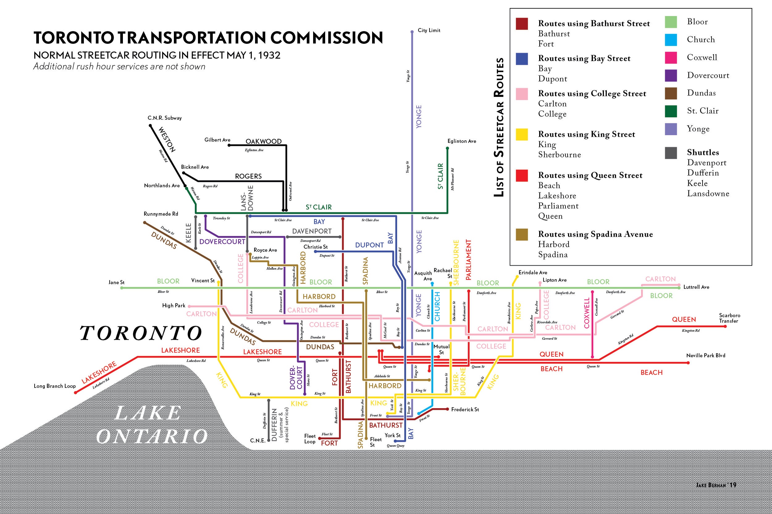 Toronto TTC Streetcar System Map Print, 1932 Original Poster Art - Etsy ...