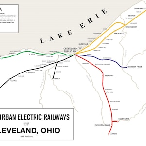 Cleveland Interurban Railways Map Poster Print, 1898 - Etsy