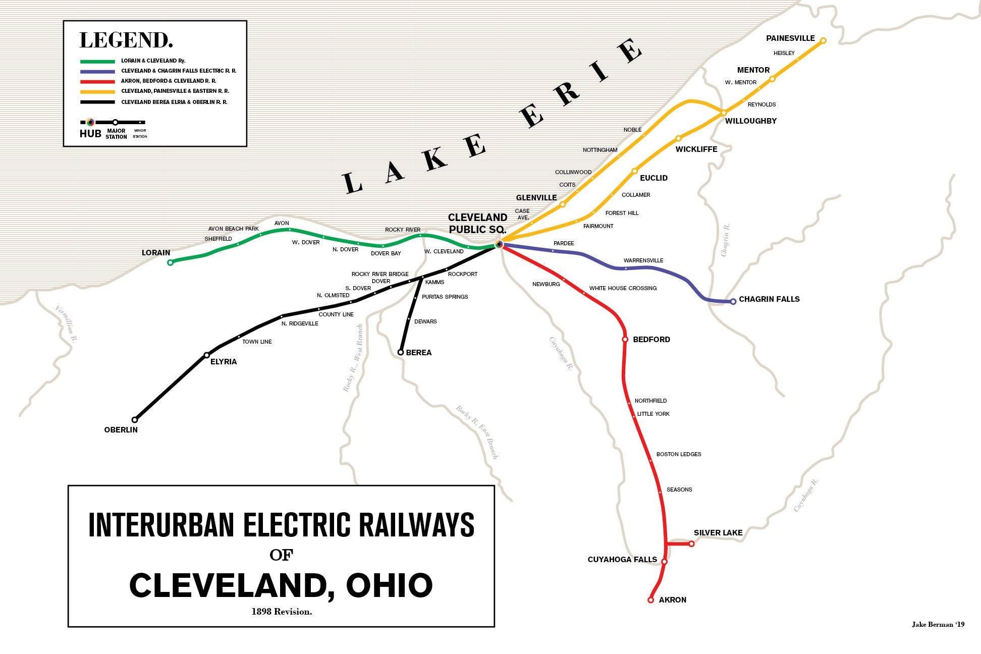 Cleveland Interurban Railways Map Poster Print, 1898 - Etsy