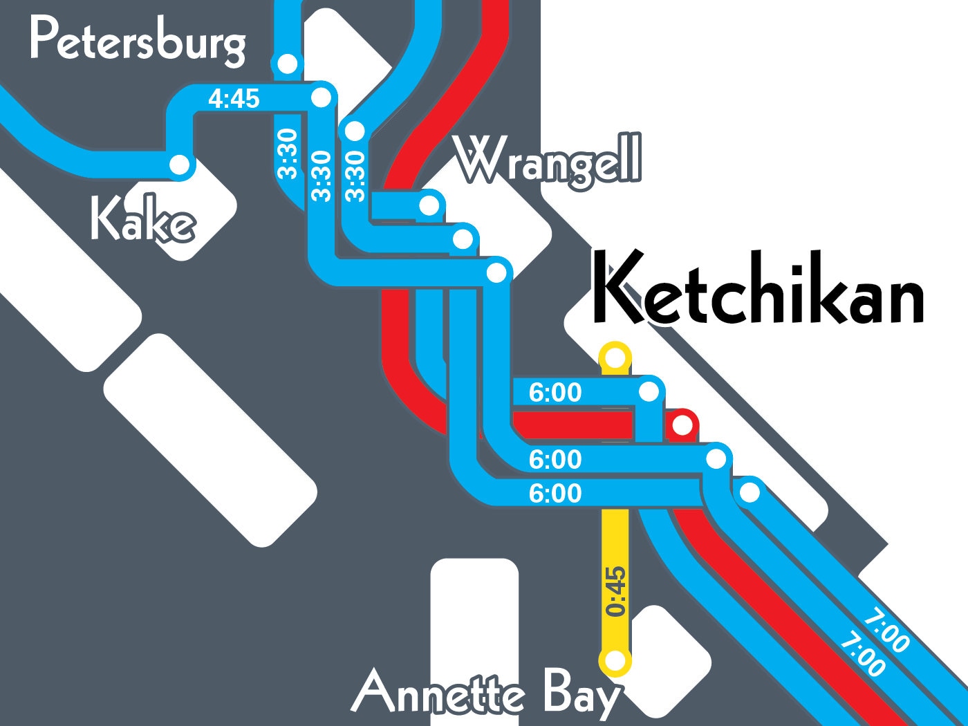 Alaska Marine Highway System Map at Darcy Housley blog