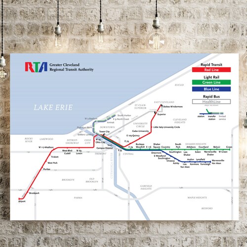 Cleveland Interurban Railways Map Poster Print 1898 - Etsy