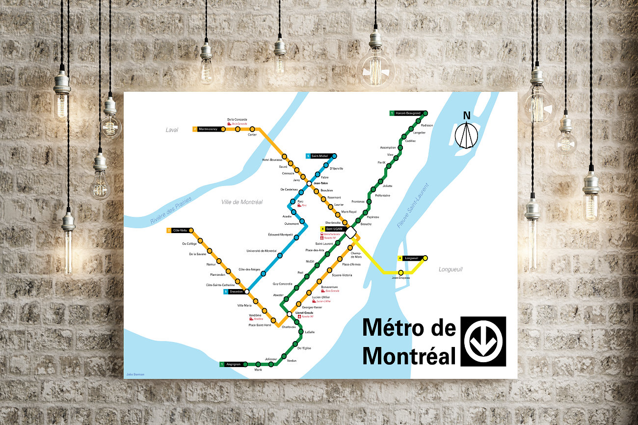 Montreal Metro Map Poster - Etsy