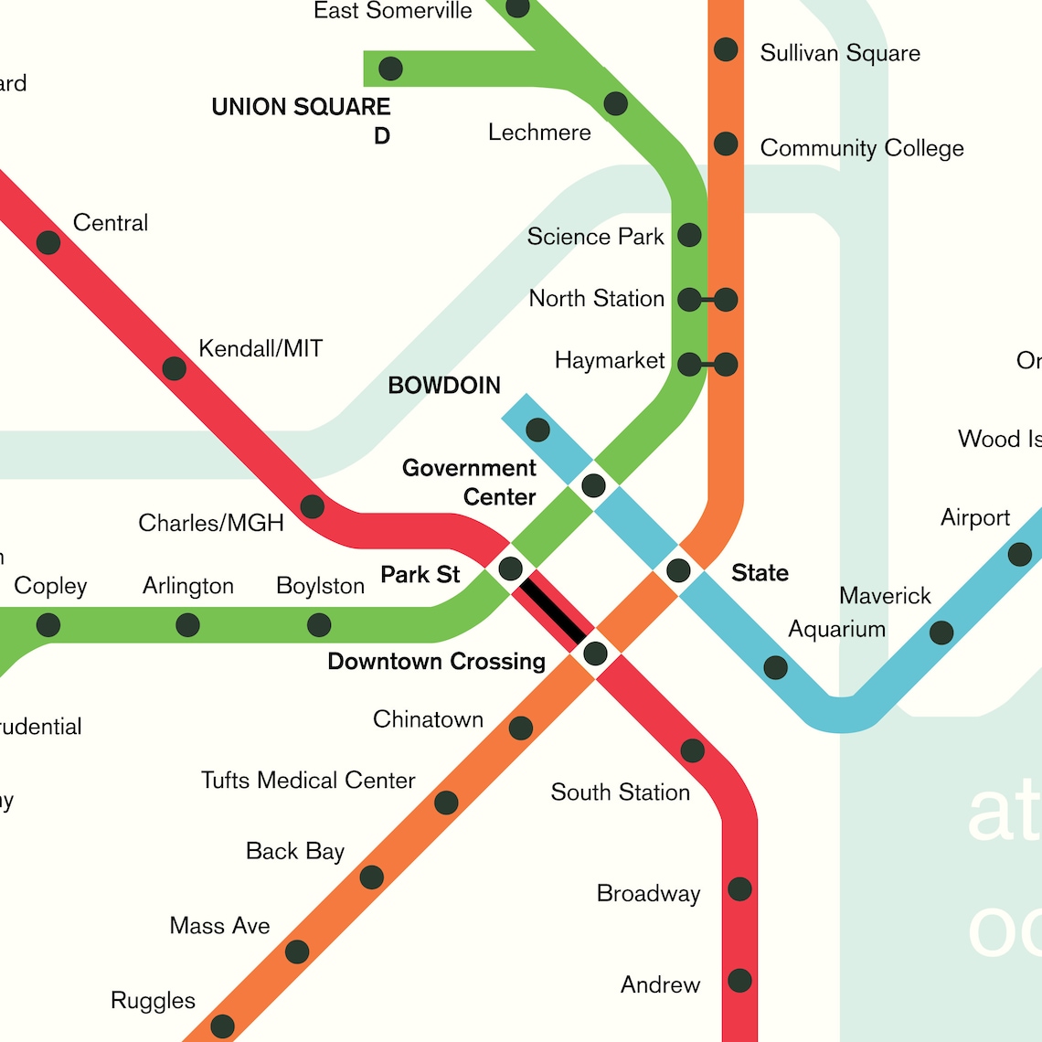 Boston MBTA Subway Map - Original Poster/art Print - Etsy