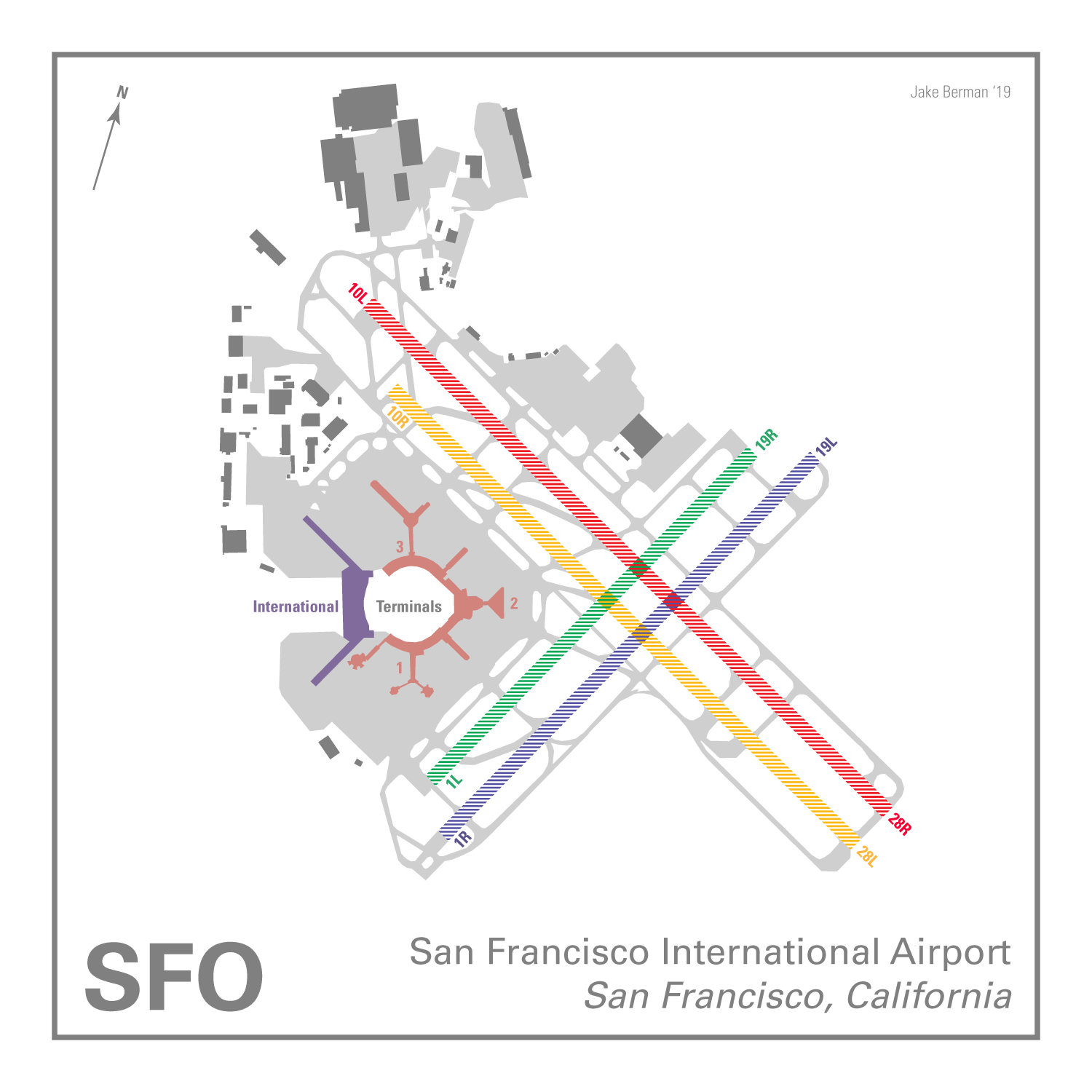San Francisco Airport Runway Map