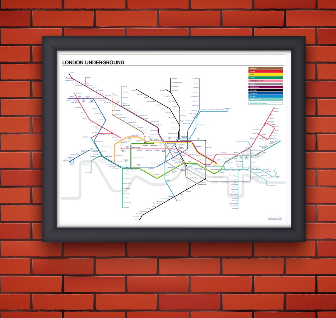 London Underground Tube Map Original Art Print/poster - Etsy