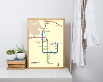 UTA TRAX Salt Lake City Light Rail System Map Original Art | Etsy