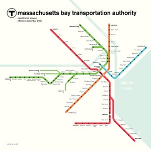 Boston MBTA Subway Map - Original Poster/art Print - Etsy