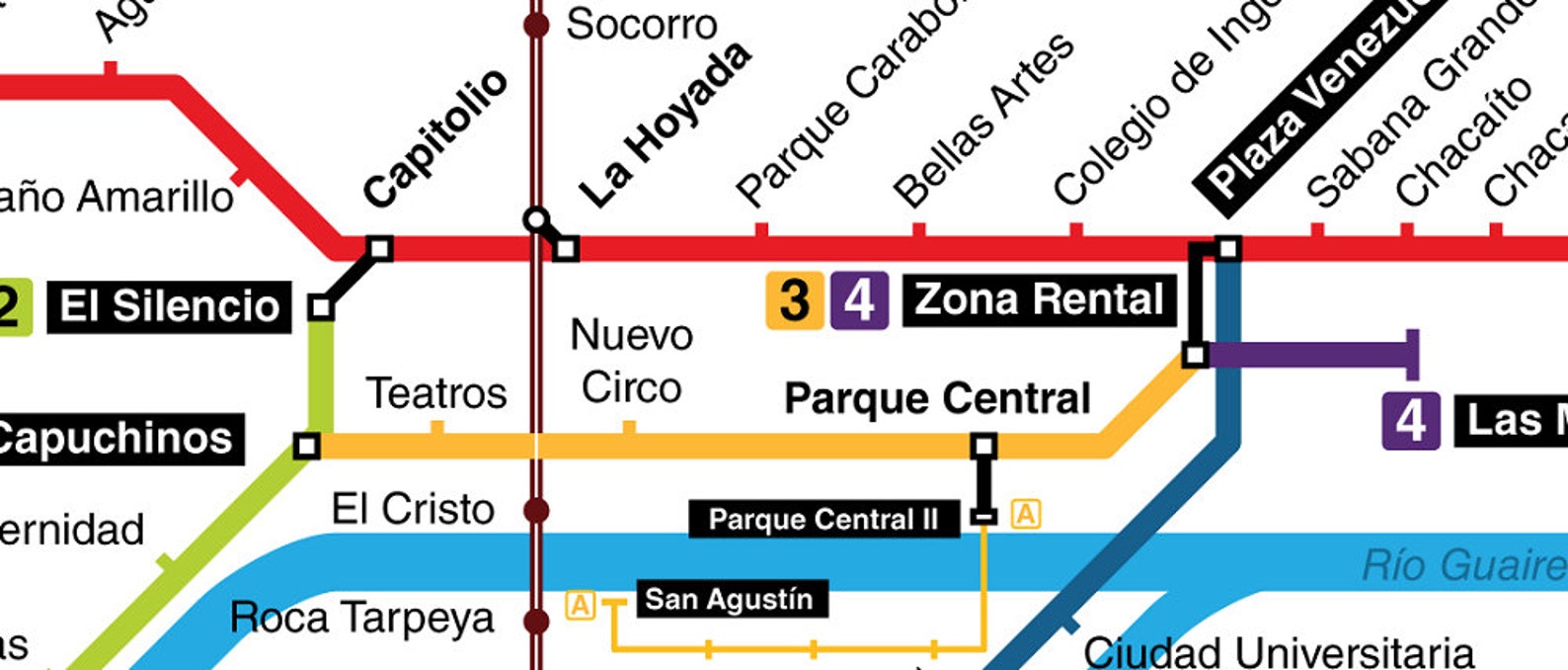 Metro Map of Caracas Venezuela Original Art Poster Print - Etsy