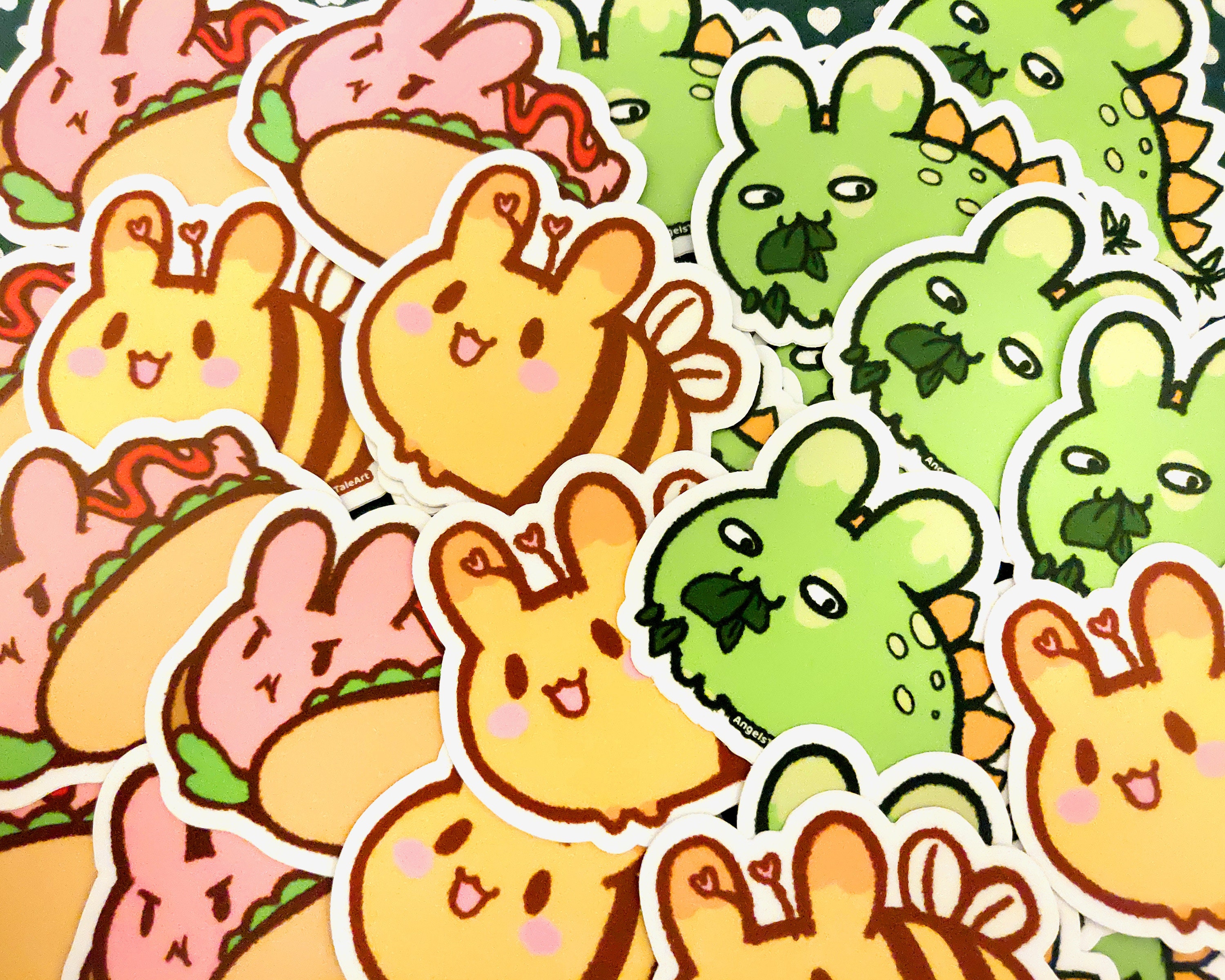 Kawaii Bunny Sticker Set 3x3in. Vinyl Stickers Cute | Etsy