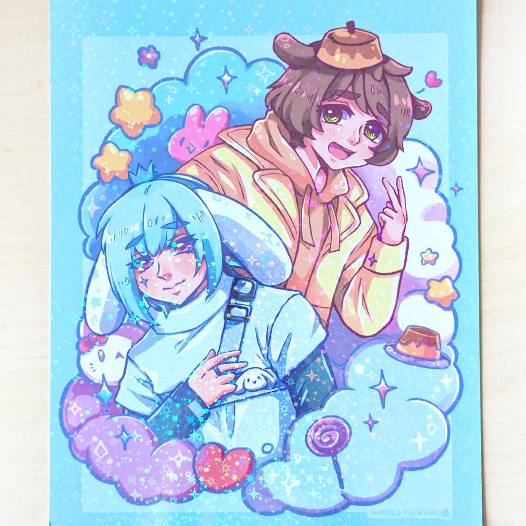 Pastel Fluffy Pals Original Art Print - Holographic - Megane Club ...