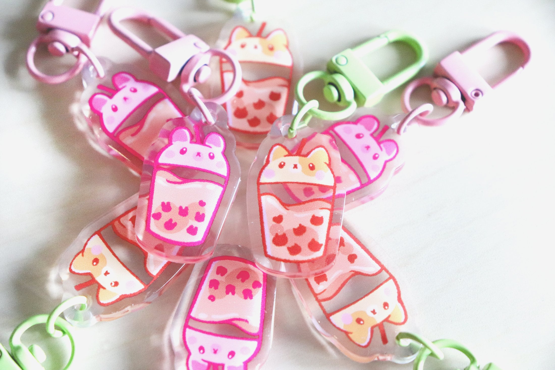 Mini Boba Tea Charms Cute Bubble Tea Keychain for Sweets and - Etsy