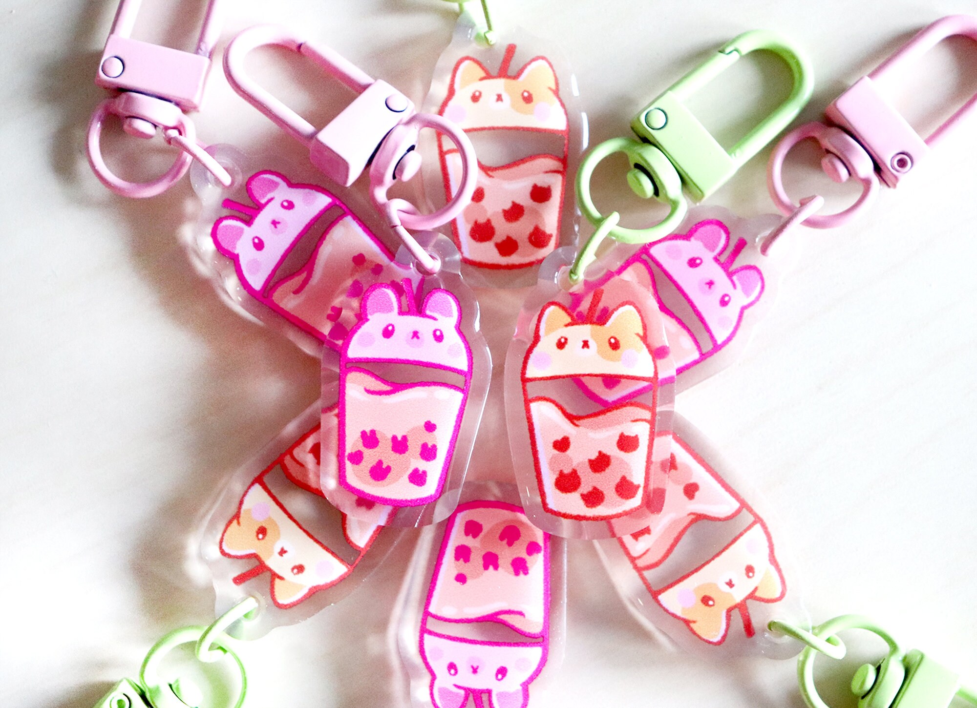 Mini Boba Tea Charms Cute Bubble Tea Keychain for Sweets and - Etsy