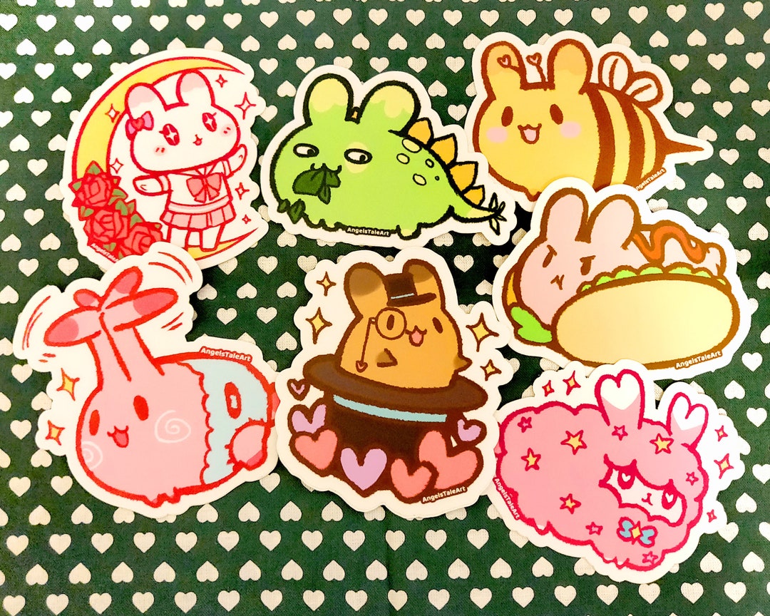 Kawaii Bunny Sticker Set - 3x3in. Vinyl Stickers - Cute Waterproof ...