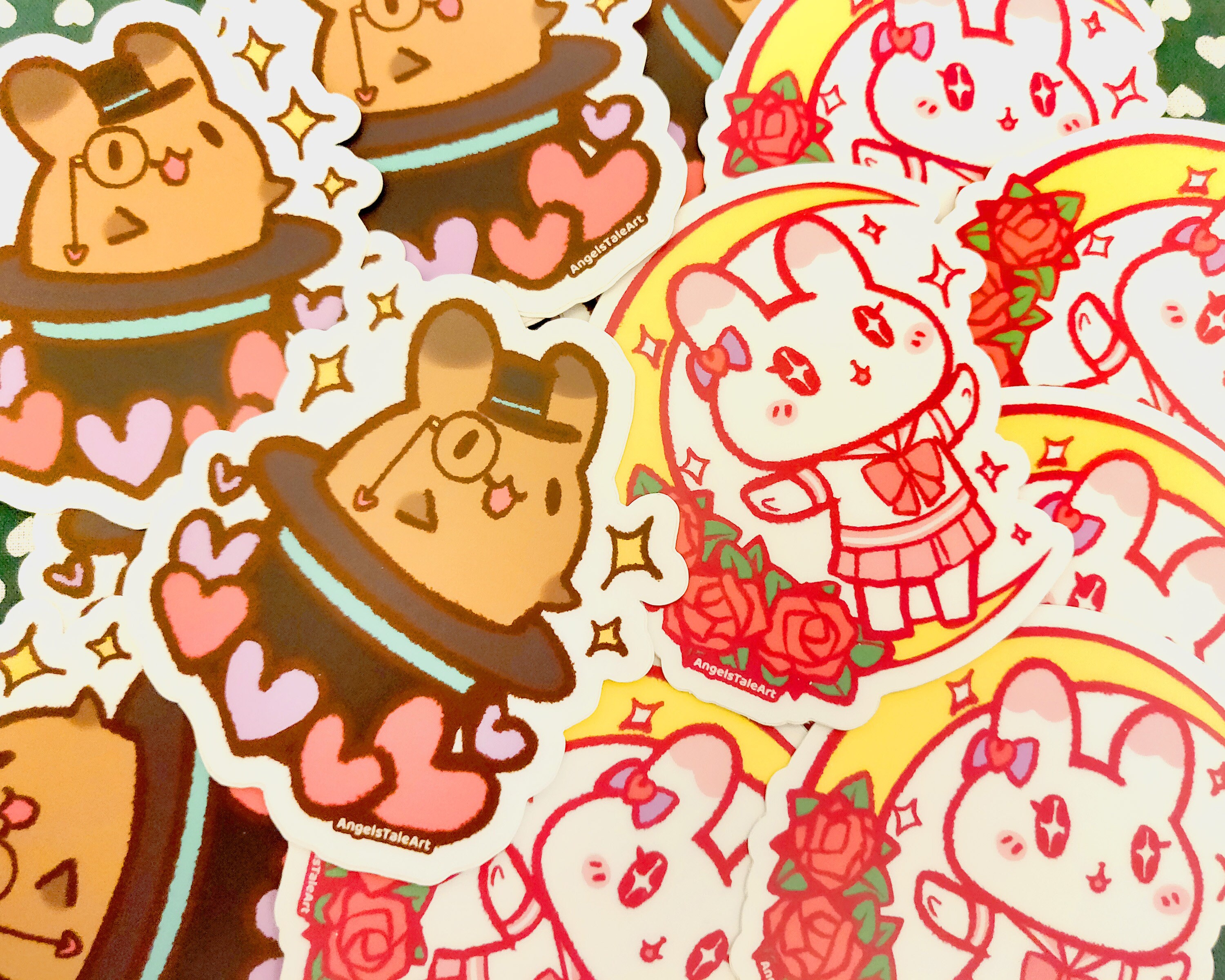 Kawaii Bunny Sticker Set 3x3in. Vinyl Stickers Cute | Etsy