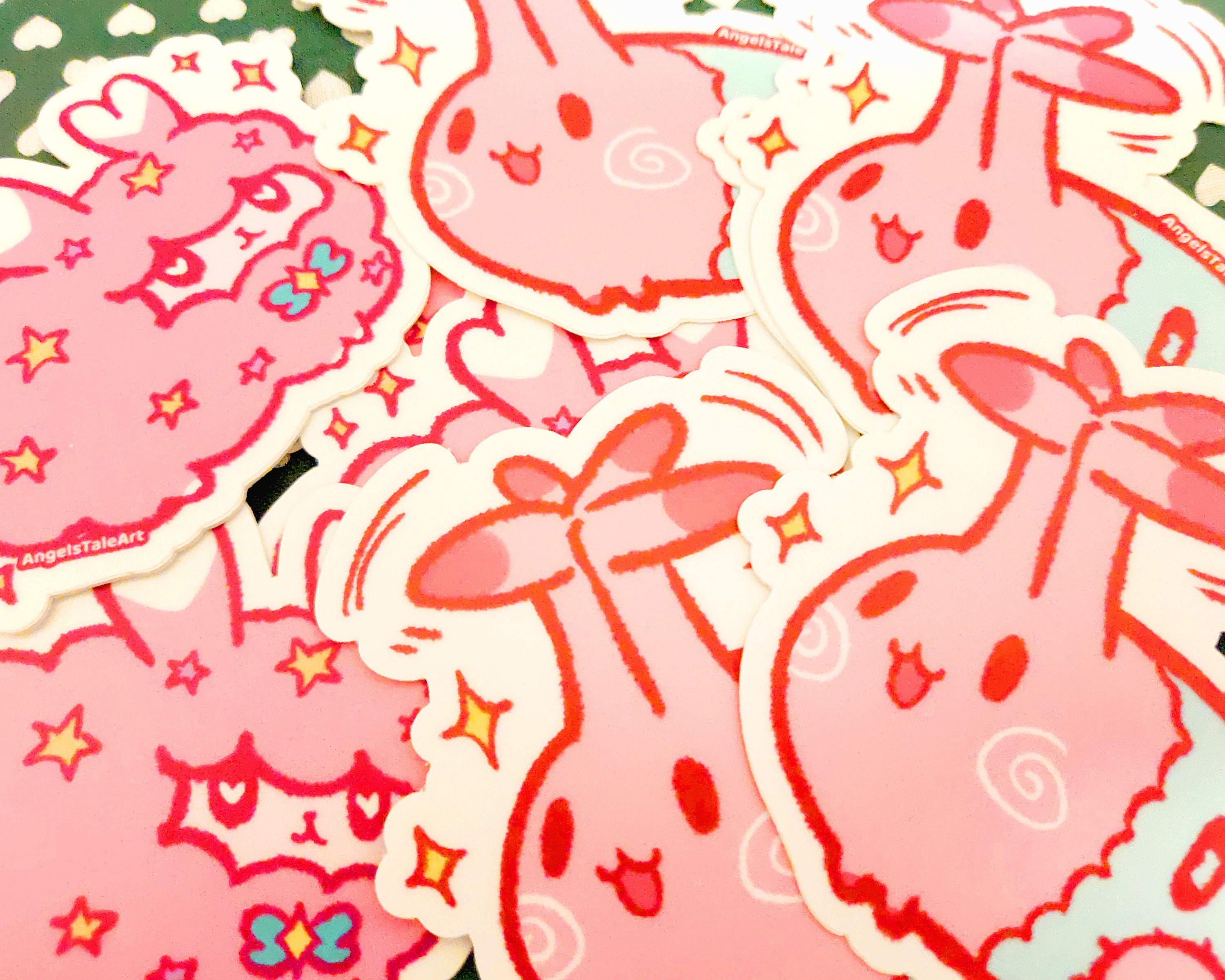 Kawaii Bunny Sticker Set 3x3in. Vinyl Stickers Cute | Etsy