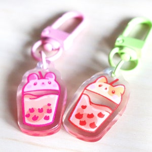 Mini Boba Tea Charms Cute Bubble Tea Keychain for Sweets and Drink ...