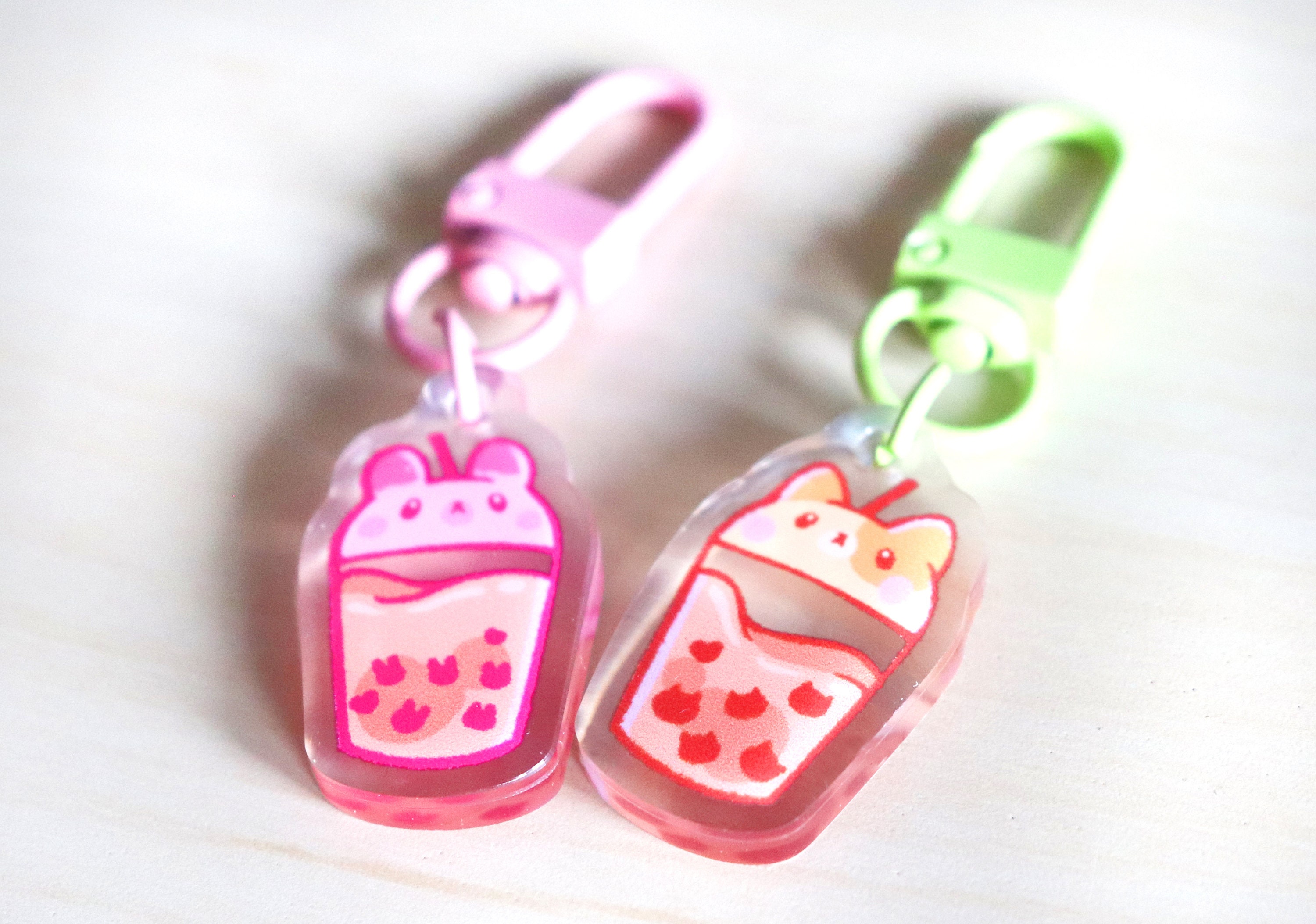 Mini Boba Tea Charms Cute Bubble Tea Keychain for Sweets and - Etsy