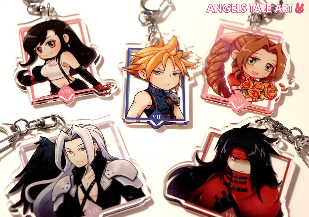 Final Fantasy 7 Charms FFVII Keychain Final Fantasy VII Kawaii Acrylic ...