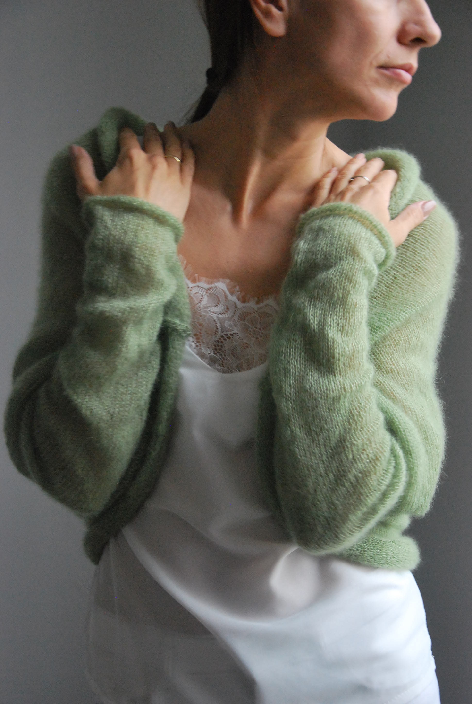 Apple Green Mohair Silk Bolero: Bridal Shrug Cover-up - Etsy UK