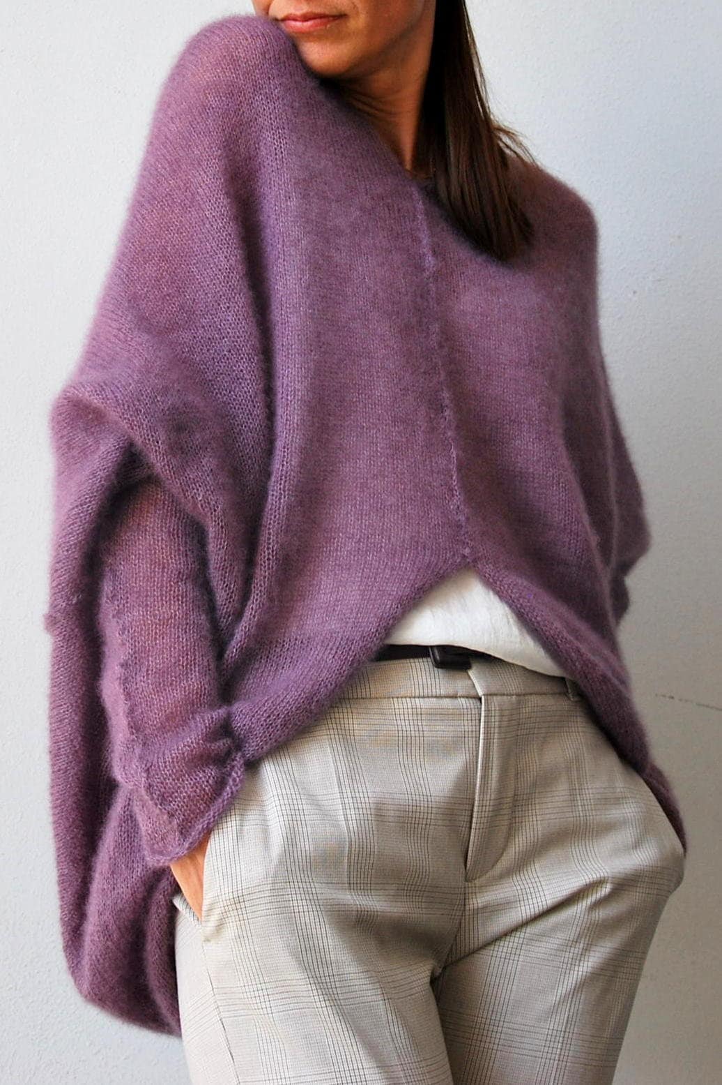 Sweater heather cardigan mohair sweatshirt purple cardigan | Etsy