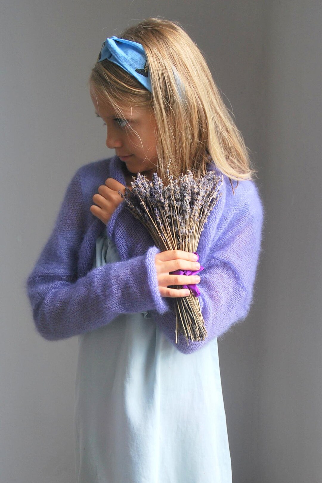 Lavender Kid Silk Mohair Lace Shrug - Flower Girl Bolero - Etsy