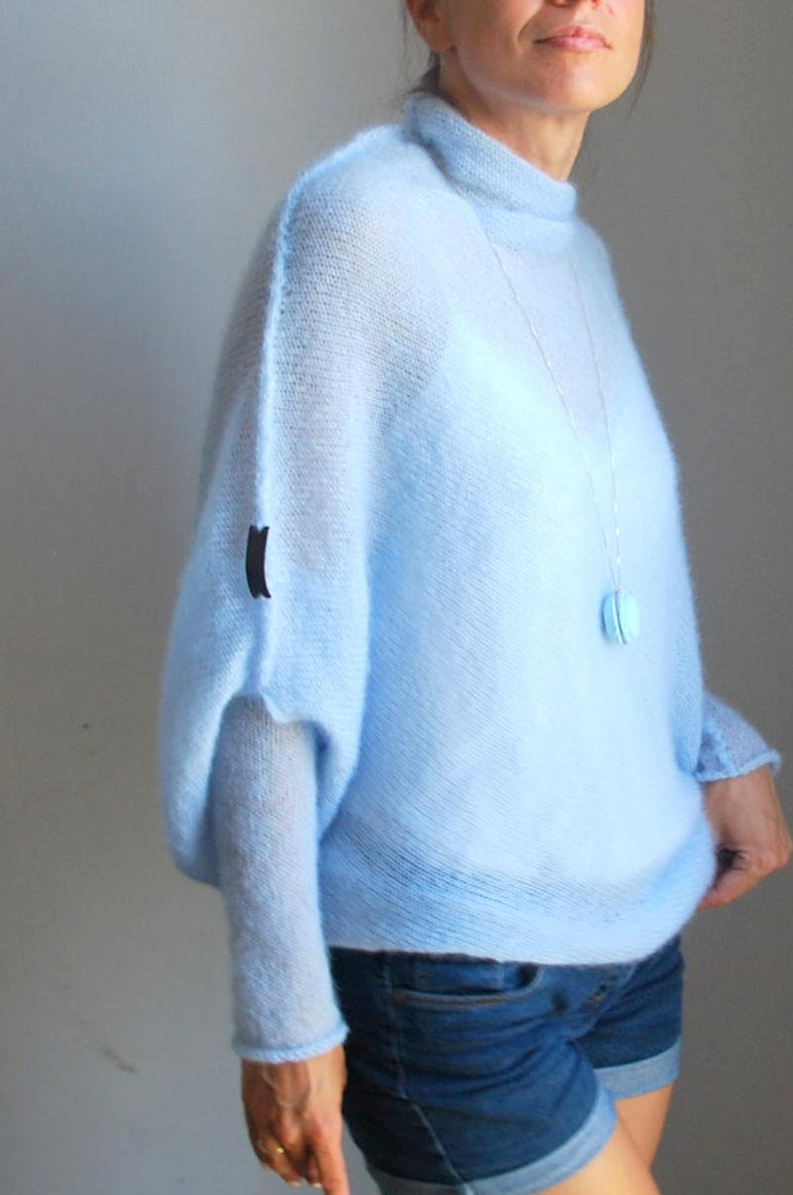 Light Sky Blue Sweater Mohair Sweater Cozy Cardigan Bridal | Etsy