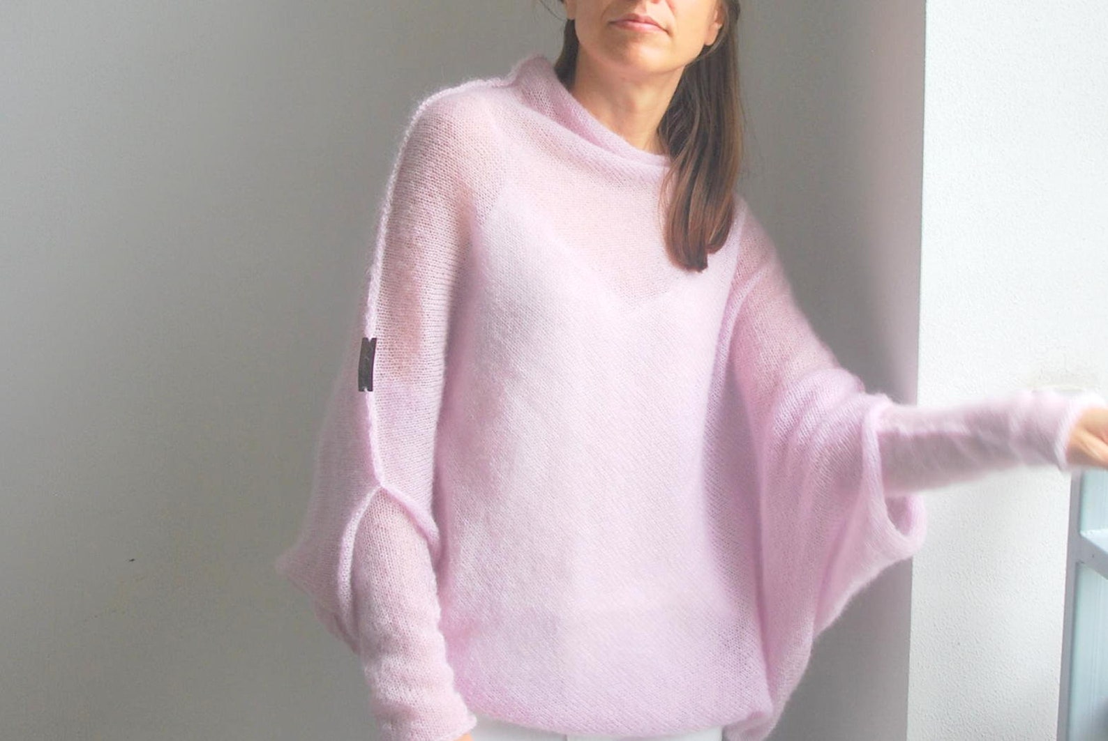 Light Pink Sweater Light Pink Cardigan Knitwear Handmade - Etsy Australia