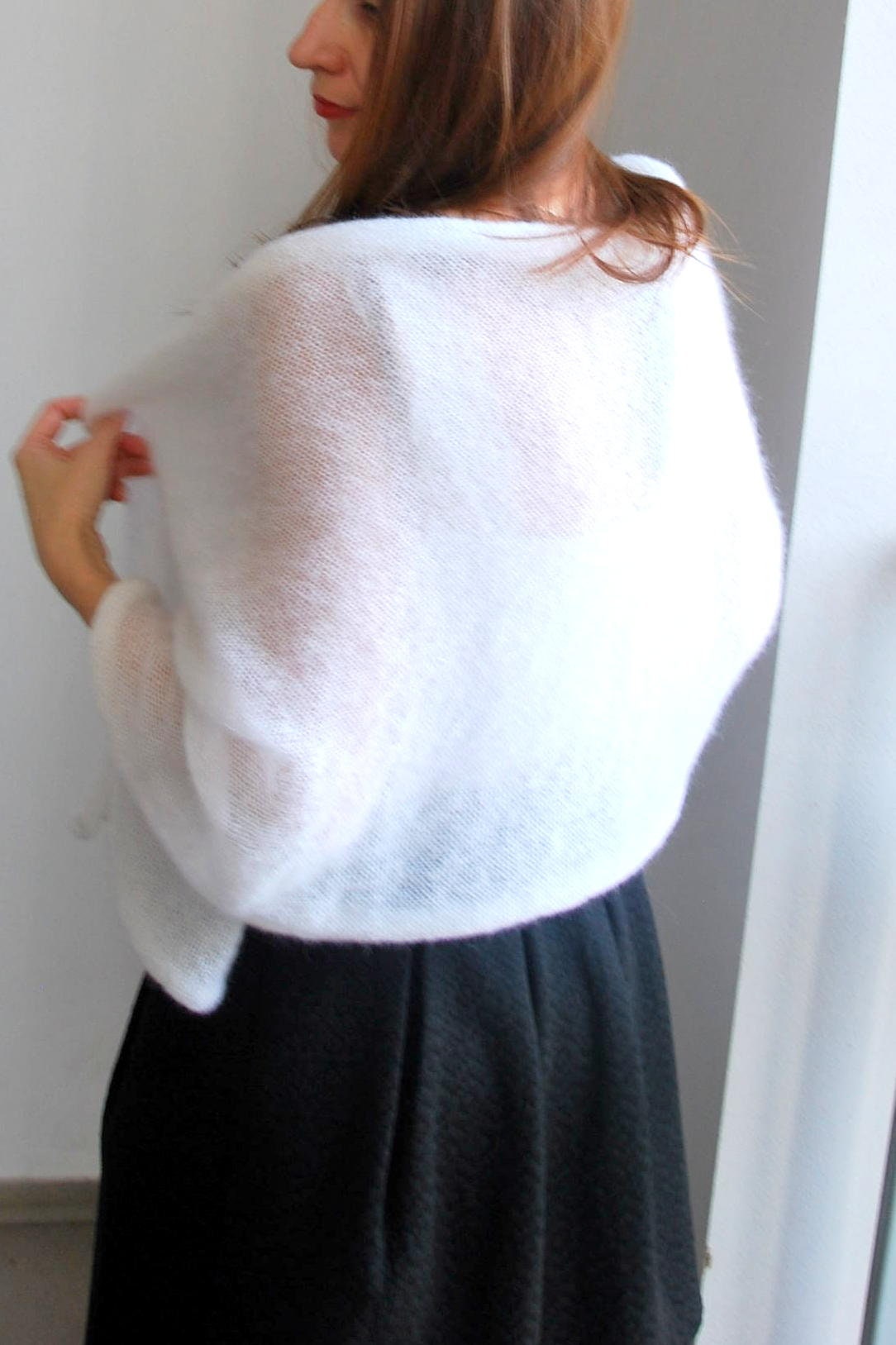 Pure white bridal shawl pure white wedding women shrug white | Etsy