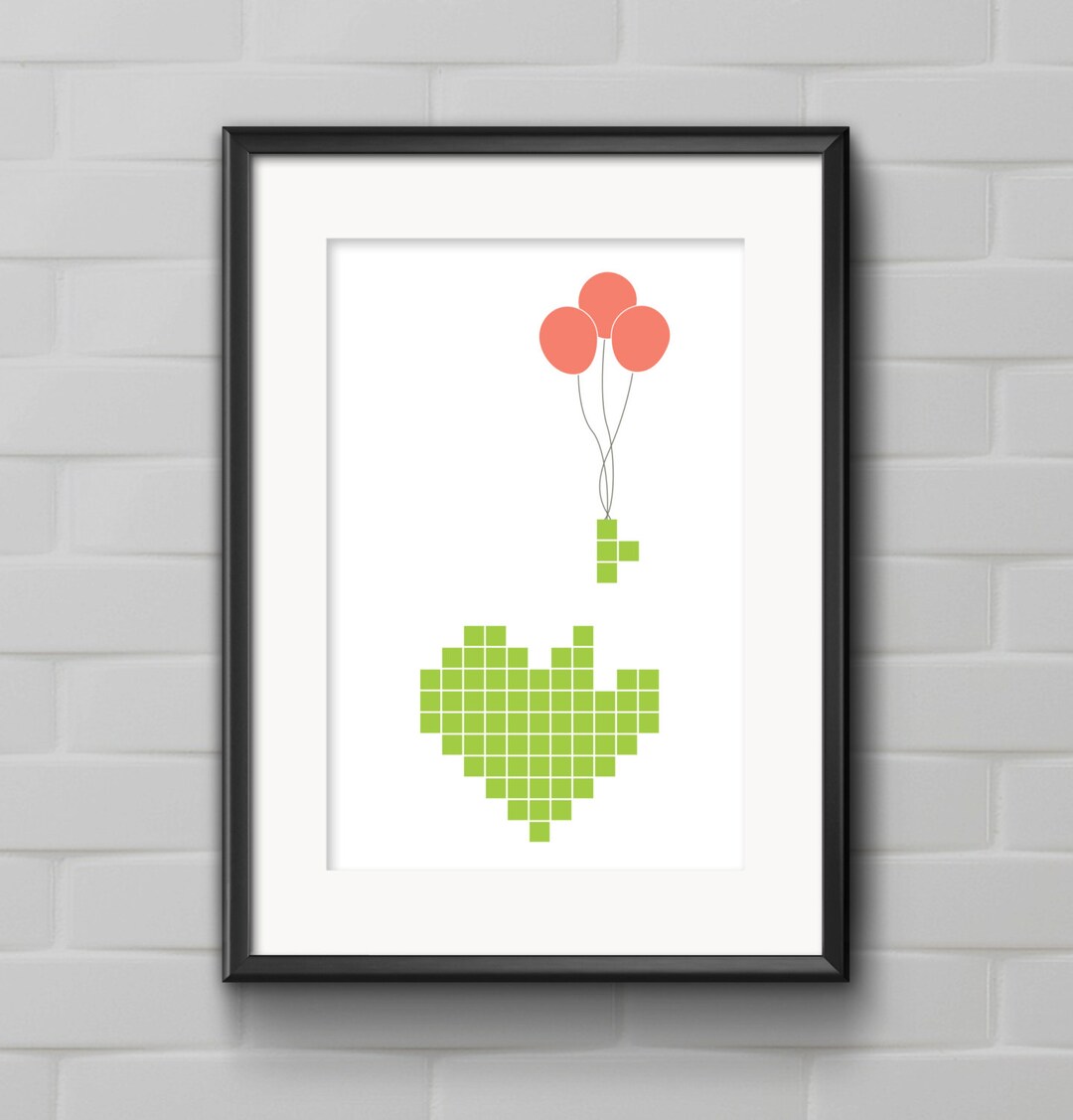 Tetris Print - I Love Tetris Art - Geeky Nursery Art - Nerdy Nursery ...