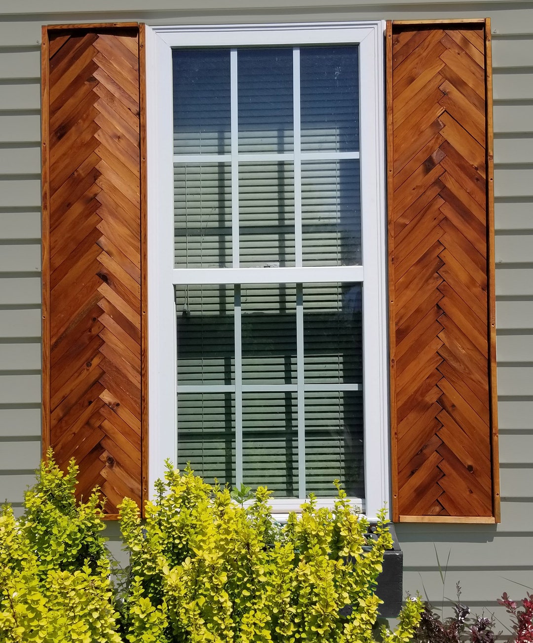 Herringbone Shutters - Chevron Shutters - Modern Farmhouse Shutters ...