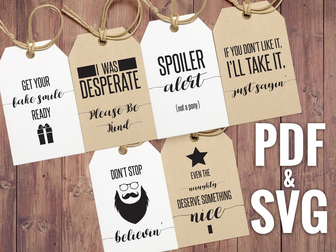 Funny Gift Tags - Christmas Gift Tags - Holiday Gift Tags - Humorous ...