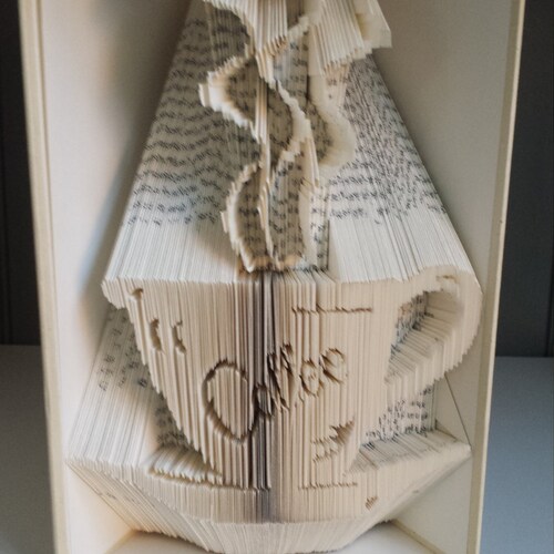 Coffee Cup Folded Book Art Pattern Combination Fold | Etsy