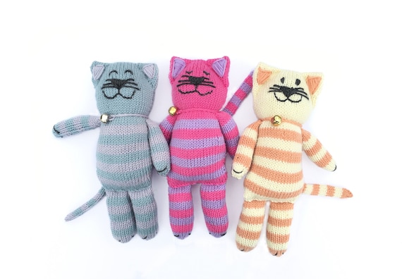 Knitted Cat Pattern: Easy Knit Happy Cats | Etsy UK